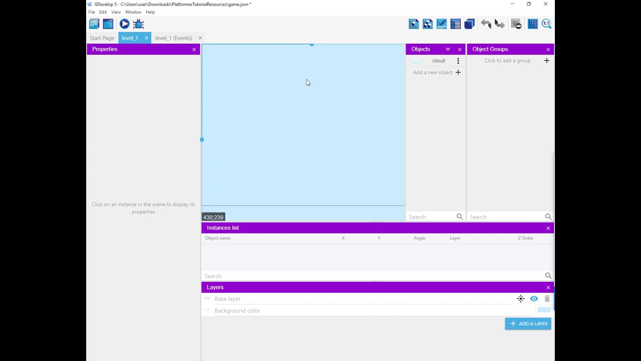 Gdevelop Tutorial 3   Part A