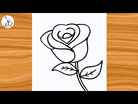 Simple Rose Flower Drawing||Easy Drawing ideas for Beginners