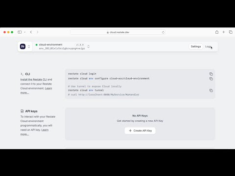Introduction to Restate Cloud (free tier)