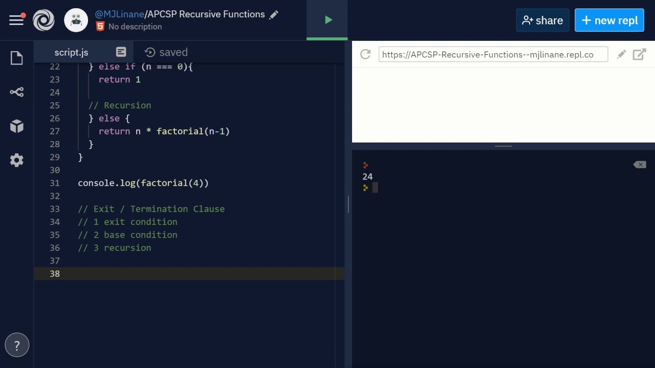 JavaScript Recursion Part 1 (Factorials)