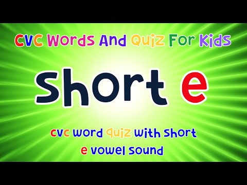 CVC Words And Quiz | Short E Sound | ESL Kids | 4K