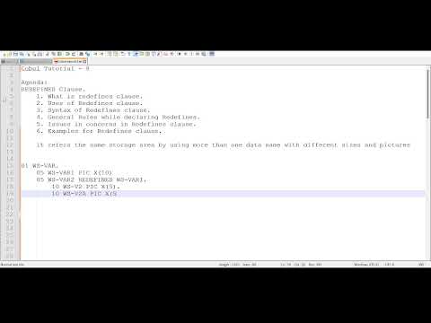 Cobol Tutorial Part -8 REDEFINES Clause