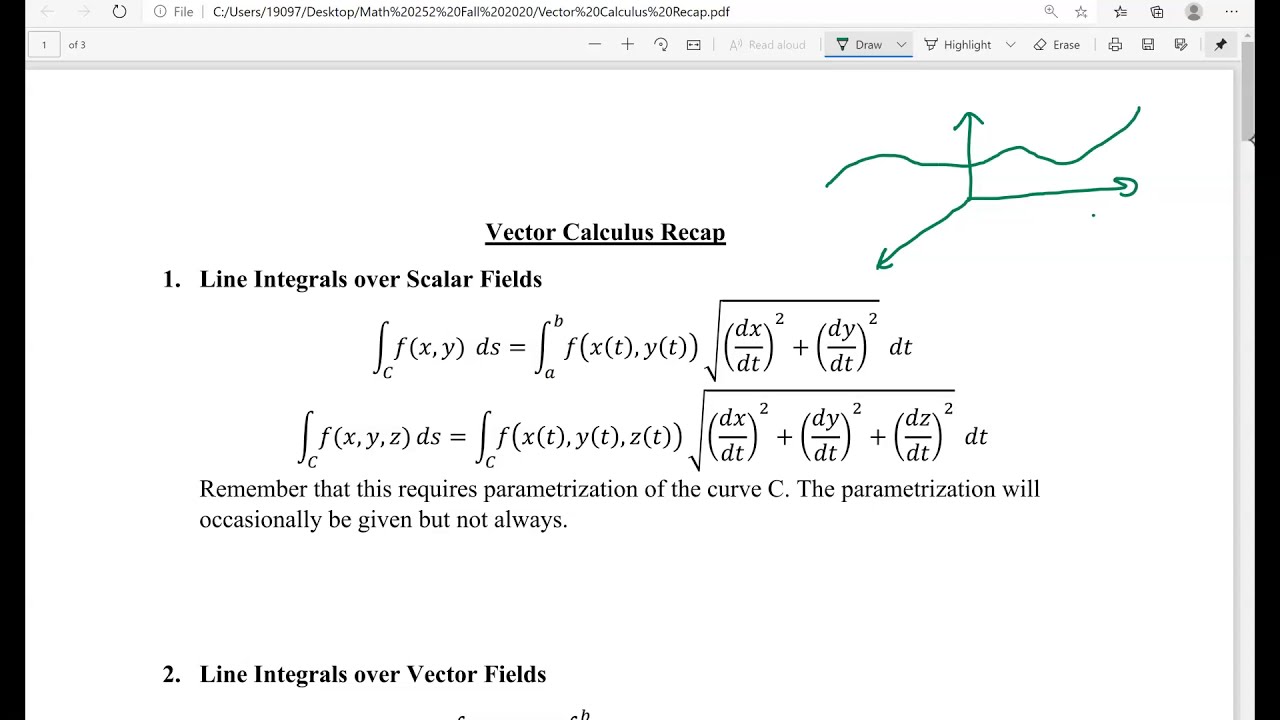 Math 252: Vector Calculus Recap
