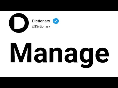 Manage Meaning In English