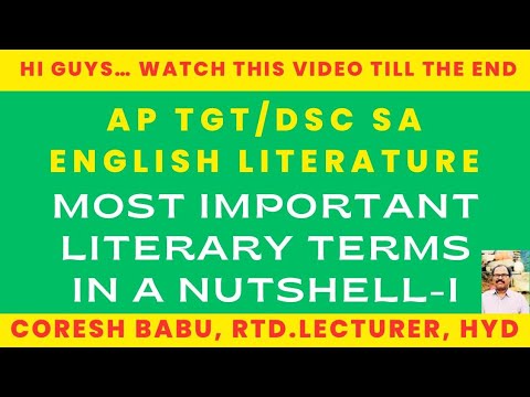 MOST IMPORTANT LITERARY TERMS IN A NUTSHELL- I