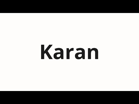 How to pronounce Karan