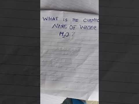 what's the chemical name for water