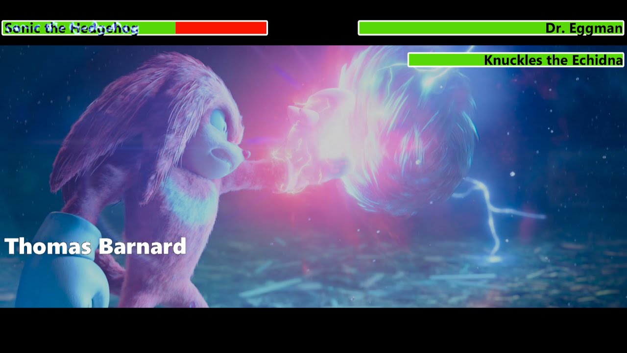 Sonic the Hedgehog vs. Knuckles the Echidna (First Fight) with healthbars