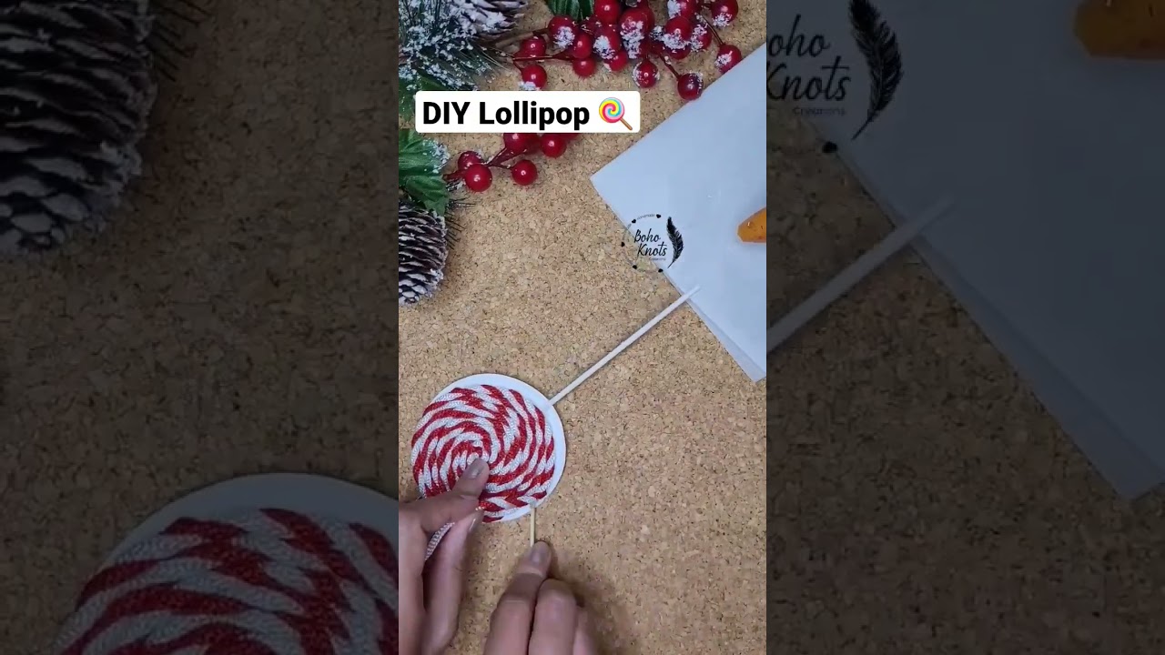 Detailed tutorial on my Youtube channel 🍭 #lollipop #ornament #christmas #candy #xmas #diy #handmade