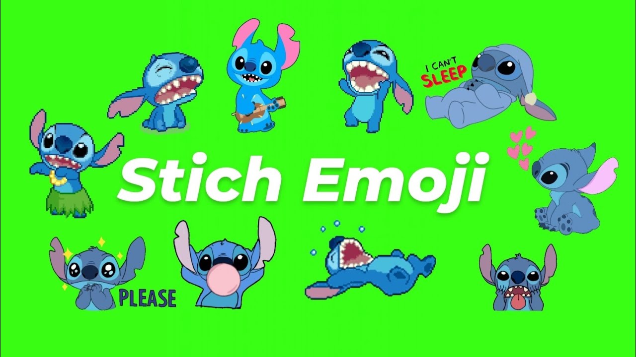 Animated Stitch Emoji GIF Green Screen Pack (Free Download)