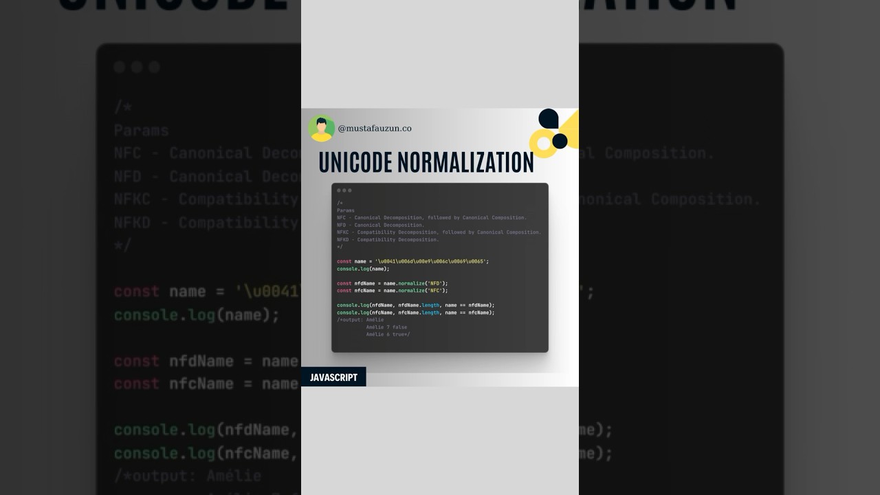 Javascript, Unicode Normalization #javascript