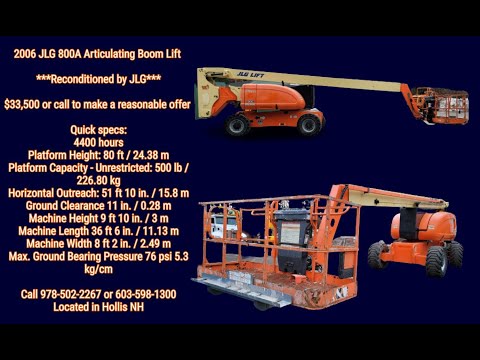 2006 JLG 800A Articulating Boom Lift Reconditioned by JLG