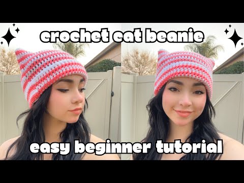No-Sew Crochet Cat Beanie | updated tutorial 🌸