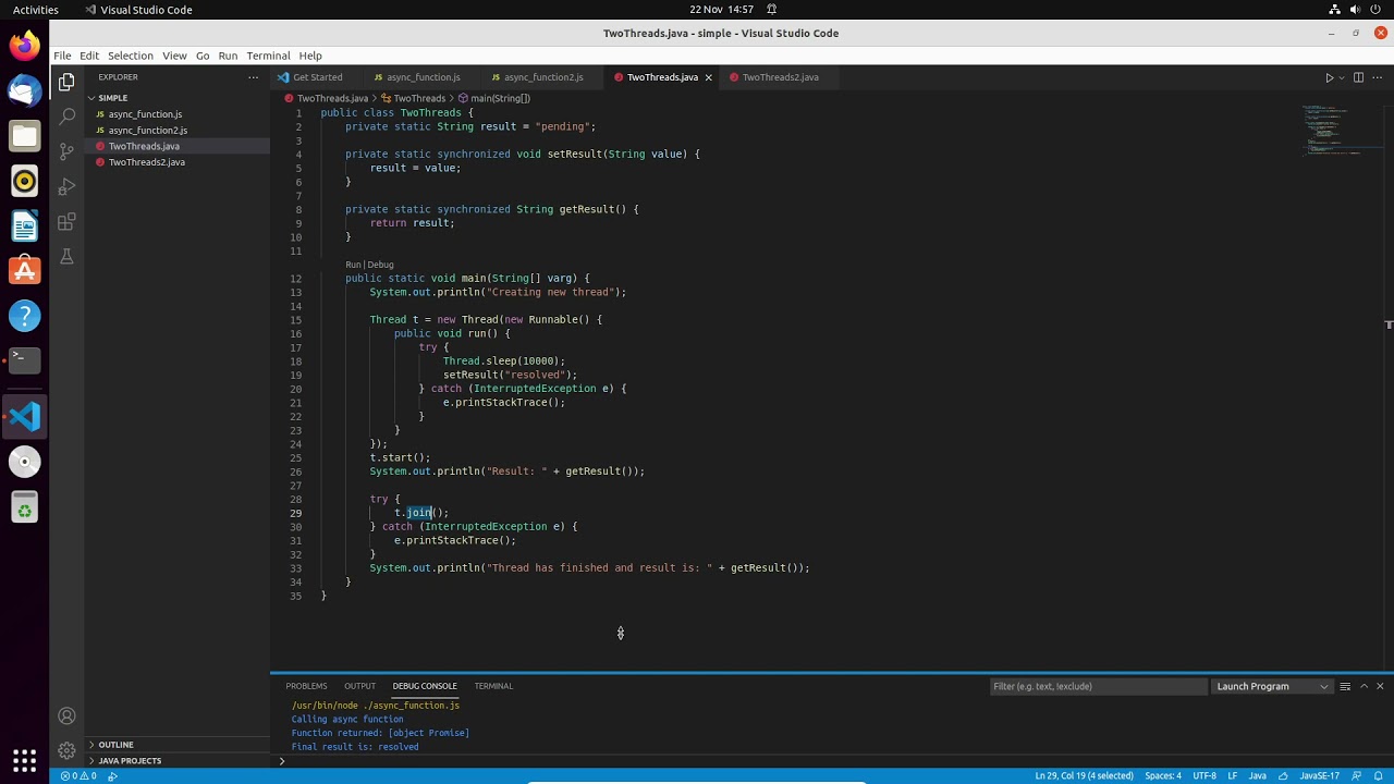 NodeJS Async Functions vs Java Threads