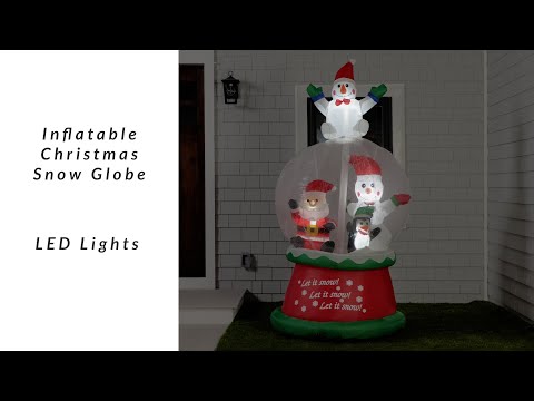 Lighted Inflatable Santa and Friends Snow Globe Outdoor Christmas Decoration | Northlight ZG92274