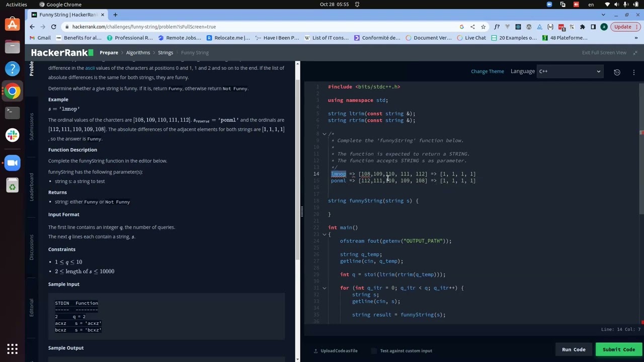 HackerRank : Funny String