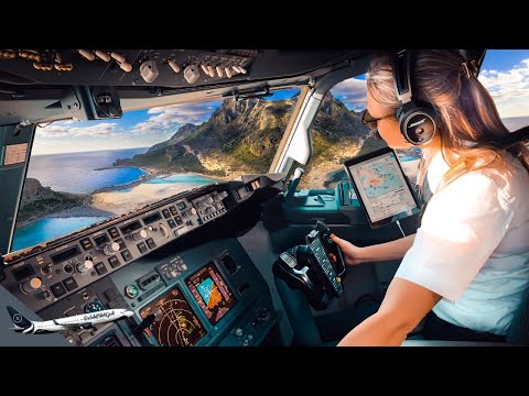 BOEING 737 Stunning LANDING Crete GREECE Heraklion Airport RWY27 | Cockpit View | Airline Pilot Life