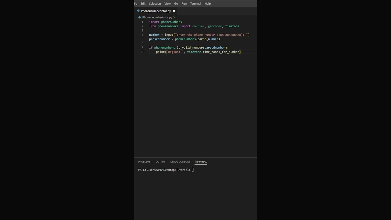 How To Get Phone Number Informations With Python 😮 #python