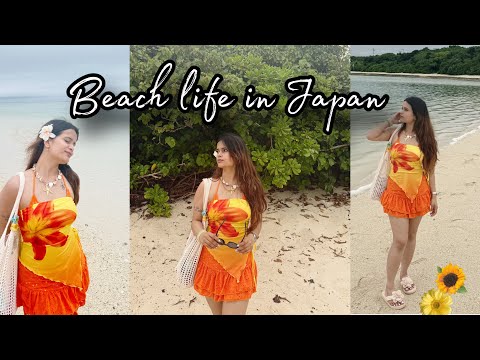 Indian girl on an island in Japan okinawa๐ฏ๐ต ๐ฎ๐ณAmerican village, flights, aquarium cafe