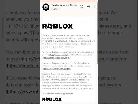 Roblox finally sent me a support ticket