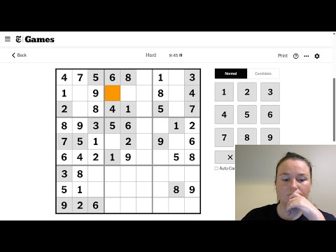 Solving NYT Hard Sudoku - No Notes | May 23, 2025