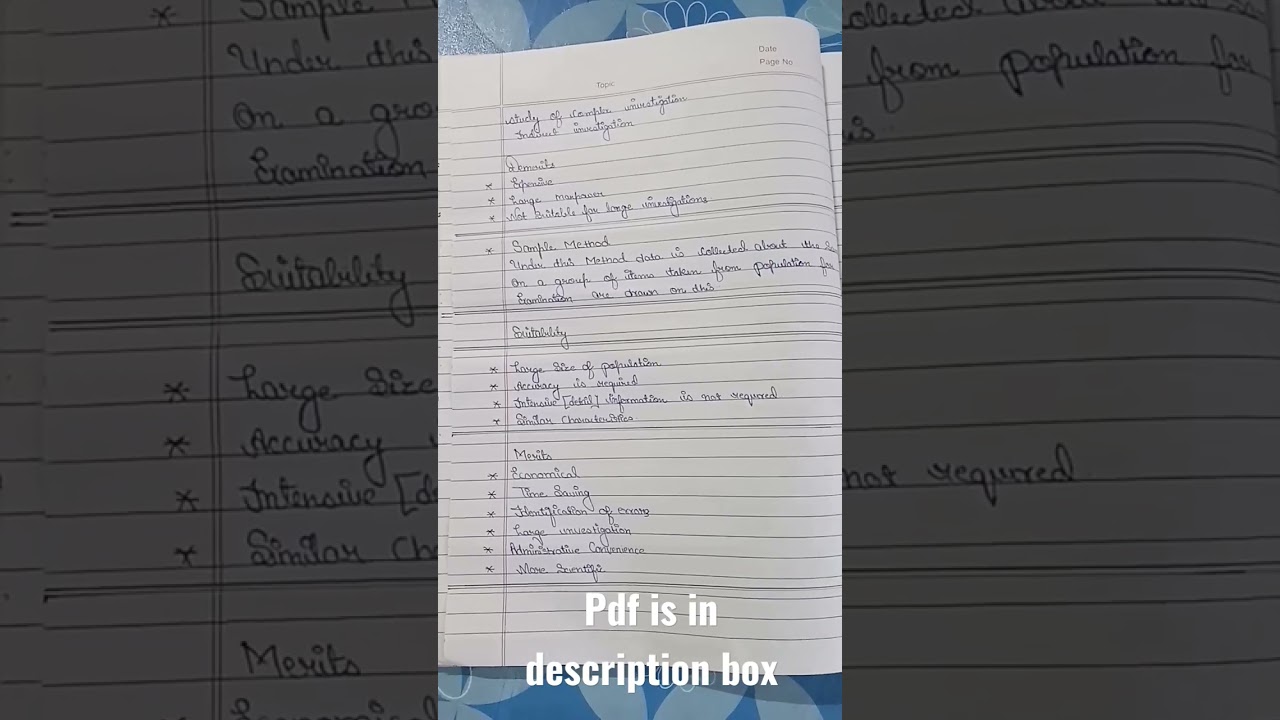 Census and sample method of collection of data/ch 3/Economics/class11th#toppers notes #viral #easy .