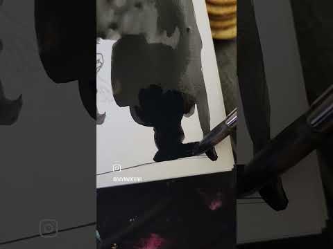 Painting with India ink 🖤 #shorts