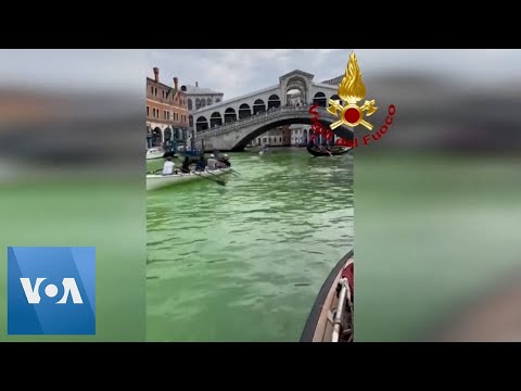 Water in Veniceโs Grand Canal Turns Green | VOA News