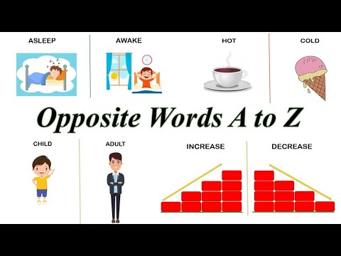A to Z Opposite Words in English - List of Antonyms with Pictures - Kids Educational Videos