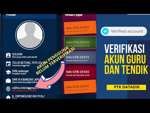 CARA VERIFIKASI AKUN PTK DATADIK ANDA