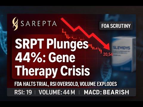 SRPT Stock Crashes 44%: Gene Therapy Deaths Trigger FDA Scrutiny—Oversold or Uninvestable? #srpt