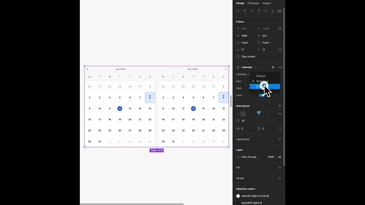 Responsive and Accessible UI Calendar Component in Figma