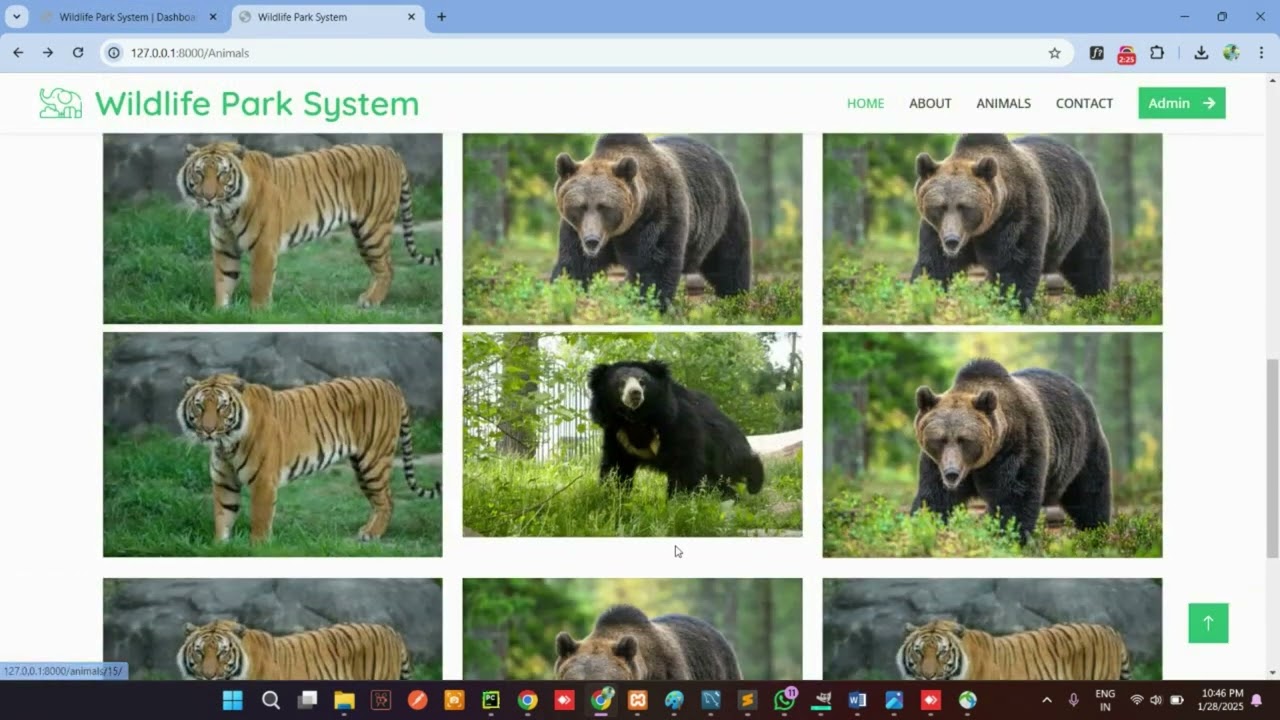 Wildlife Park System using Python Django | PythonCodeVerse