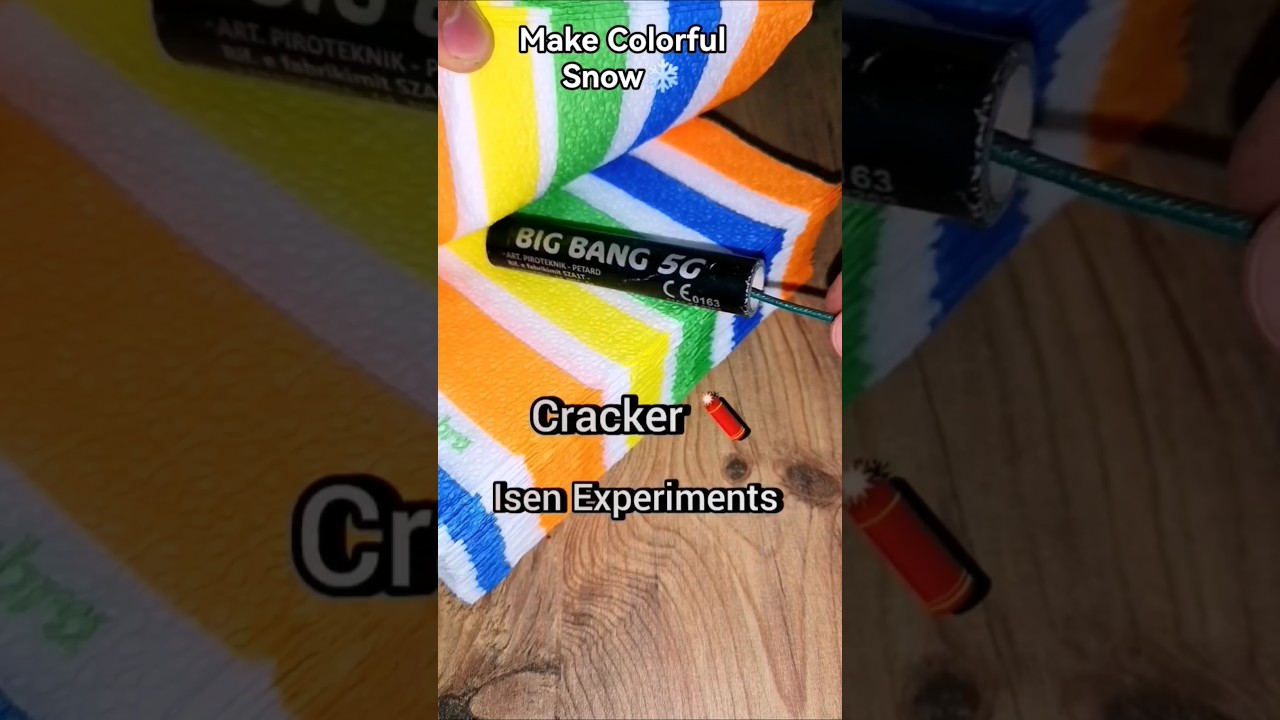 Make Colorful Cracker Snow Effect #experiment #firecrackers #fireworks #crackers #trick