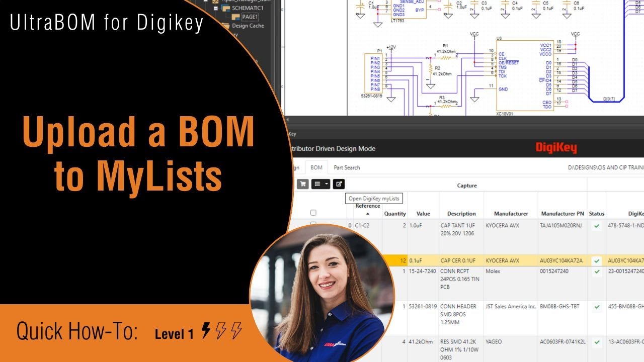 Upload Your BOM to MyList FAST with UltraBOM and Digikey!