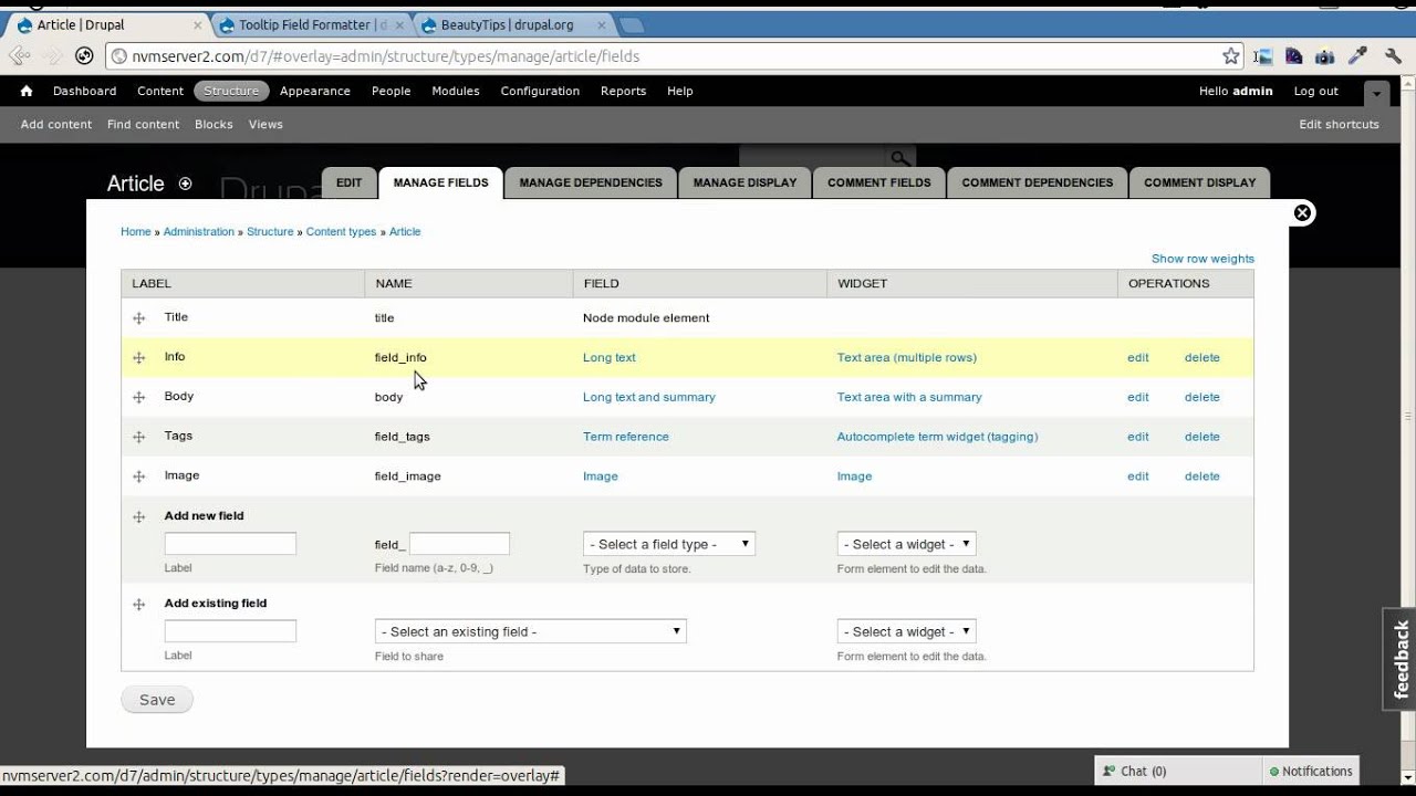 Drupal Tooltip Field Module