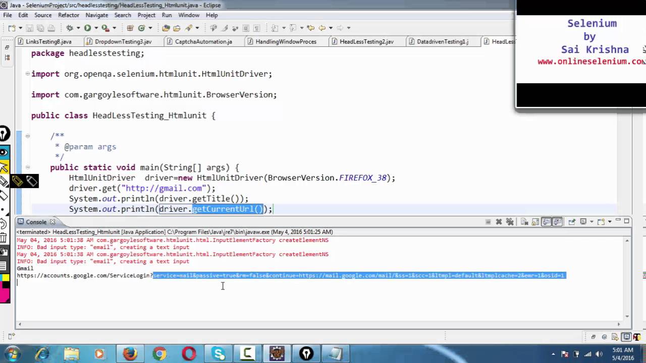HeadlessTesting  using Htmlunit and Phantomjs