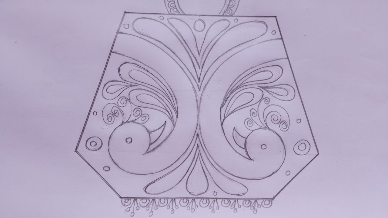 How to draw purse design for elementary and Intermediate exam | 2D Design drawing |