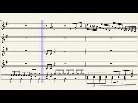 Sheet Music Transcription: DOOT_-_I_Sawed_The_Demons_(DOOM_-_E2M1)