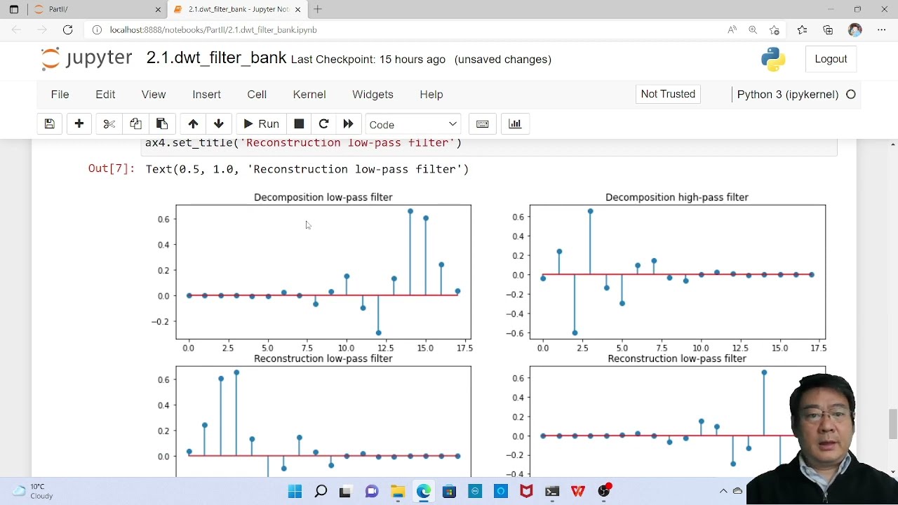 How to visualize filter bank of a wavelet with Python