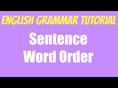 English grammar tutorial - Word order - Gramática inglesa