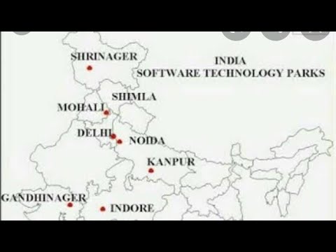 Map special video, major software technology park,Indian industrial region north and eastern India