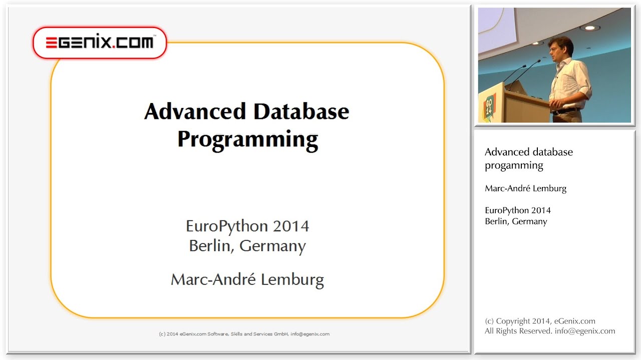 EuroPython 2014: Advanced Database Programming