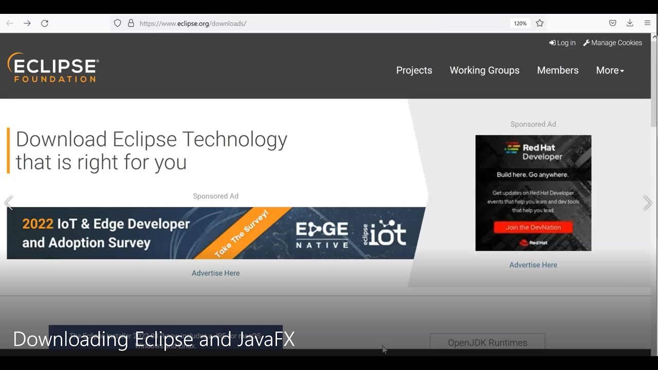JAVA - Downloading Eclipse and JavaFX