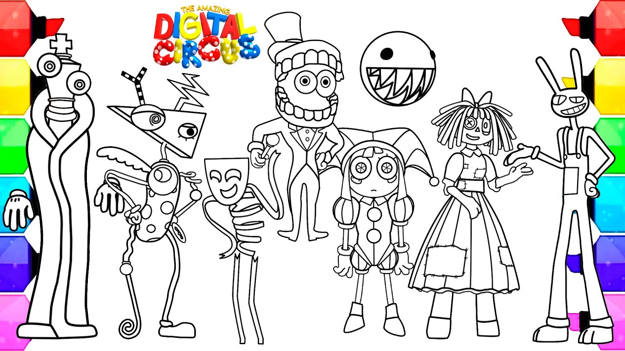 The Amazing Digital Circus - Coloring Pages / How to Color ALL CHARACTERS from digital circus pilot