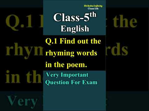 Find out the rhyming words in the poem? #Shorts, #Class5shortvideo #shorts #short #youtubeshort