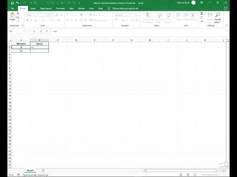 How to convert minutes to hours in excel