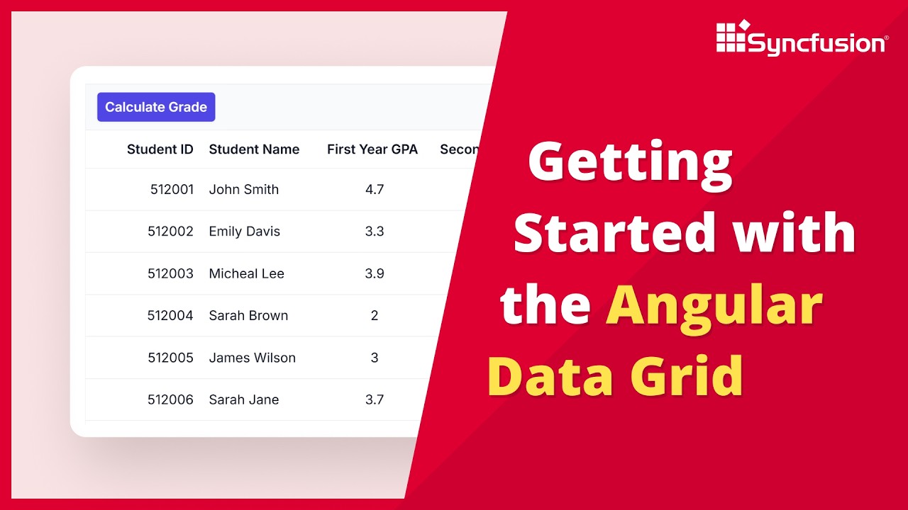 Getting Started with the Angular Data Grid Component