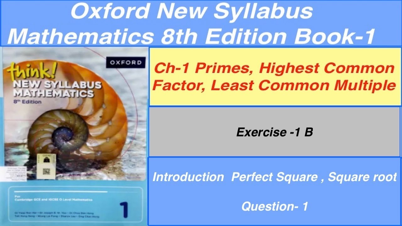 Exercise 1B  Question1 Oxford New Syllabus Mathematics 8th edition Book 1 | D1