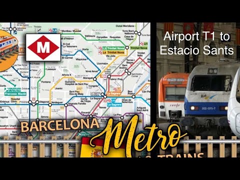 🇪🇸 SPAIN ~ Barcelona - Metro from “Airport Terminal 1” to “Estacio Sants” train station - easy!
